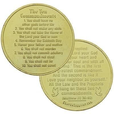 Ten Commandments Gold Coin