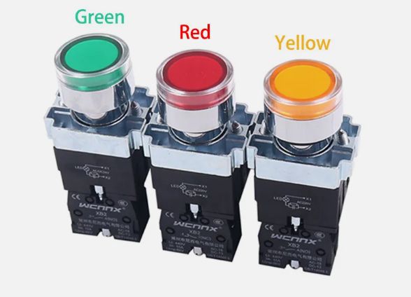 GREEN OR RED LIGHT PUSH BUTTON ASSEMBLY 22MM