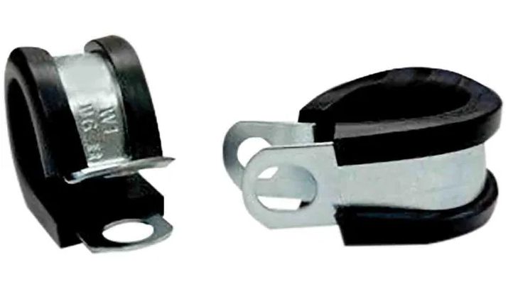 5mm P-Clip Stainless Steel with rubber insulation pack of 25 pieces 120 ...