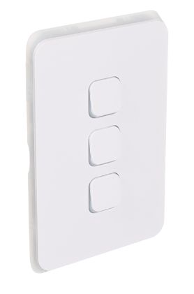 3 GANG SWITCH VERTICAL VIVID WHITE ICONIC SERIES CLI3043VAVW