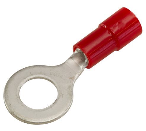 Ring terminal insulated Lug RED 6mm screw hole pack of 50 pieces