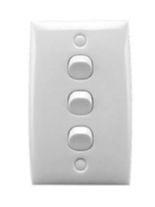 3 GANG VERTICAL FLUSH SWITCH WHITE 33VA