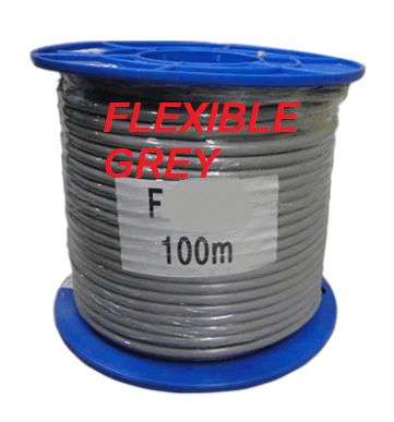 FLEXIBLE GREY CIRCULAR 2.5MM 2 CORE PLUS EARTH 100M ROLL