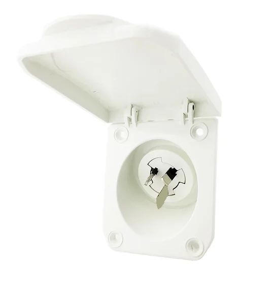CARAVAN INLET SOCKET 15A, WHITE