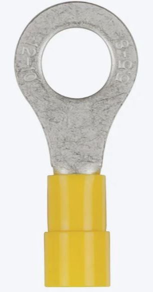 Ring terminal insulated Lug yellow 5mm screw hole pack of 50 pieces