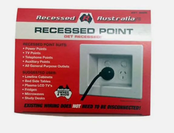 RECESSED WALL GPO POWER POINT WHITE REPELEC