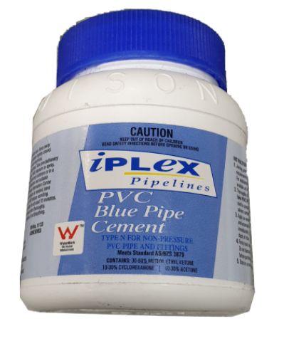 PVC Glue Blue solvent cement type N Plummas Blue 500ml jar CON7856C