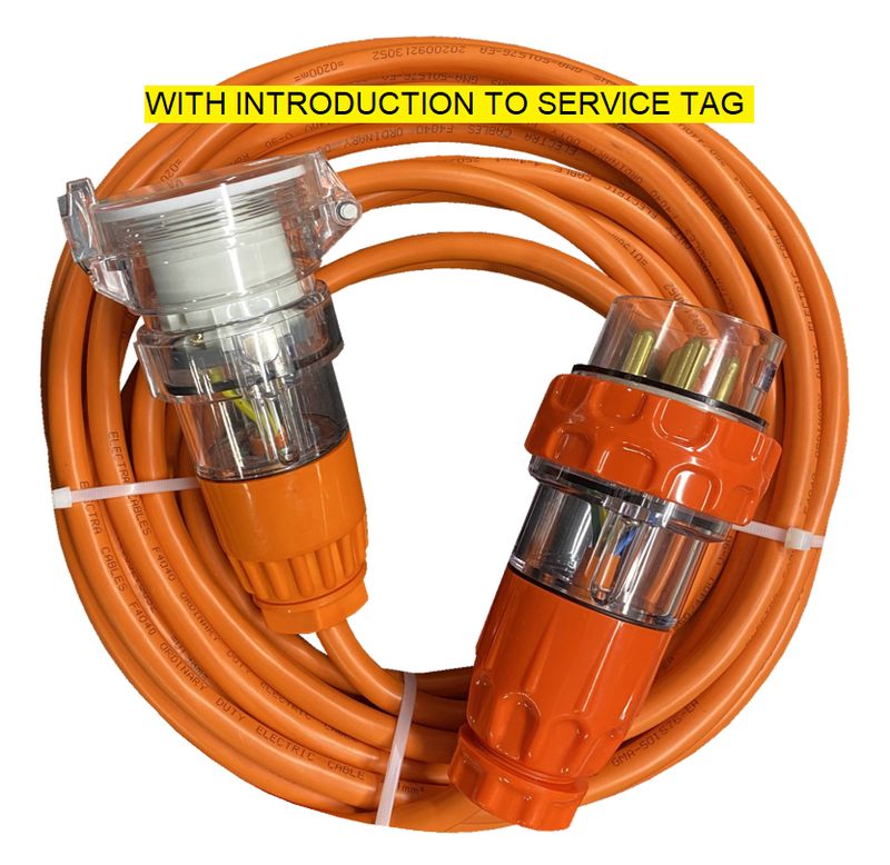 10M LONG 3 PHASE 5 PIN 32A INDUSTRIAL HEAVY DUTY EXTENSION LEAD CORD