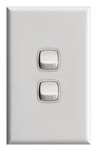 EXCEL HPM WEATHERPROOF 2 GANG HORIZONTAL SWITCH WHITE XLW770V2