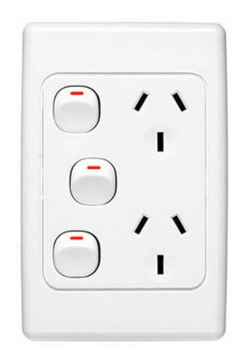 CLIPSAL 2000 SERIES DOUBLE GPO POWERPOINT WITH EXTRA SWITCH 2025VXA