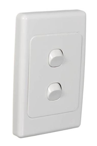 2000 SERIES 2 GANG SWITCH 10A WHITE 2032VA