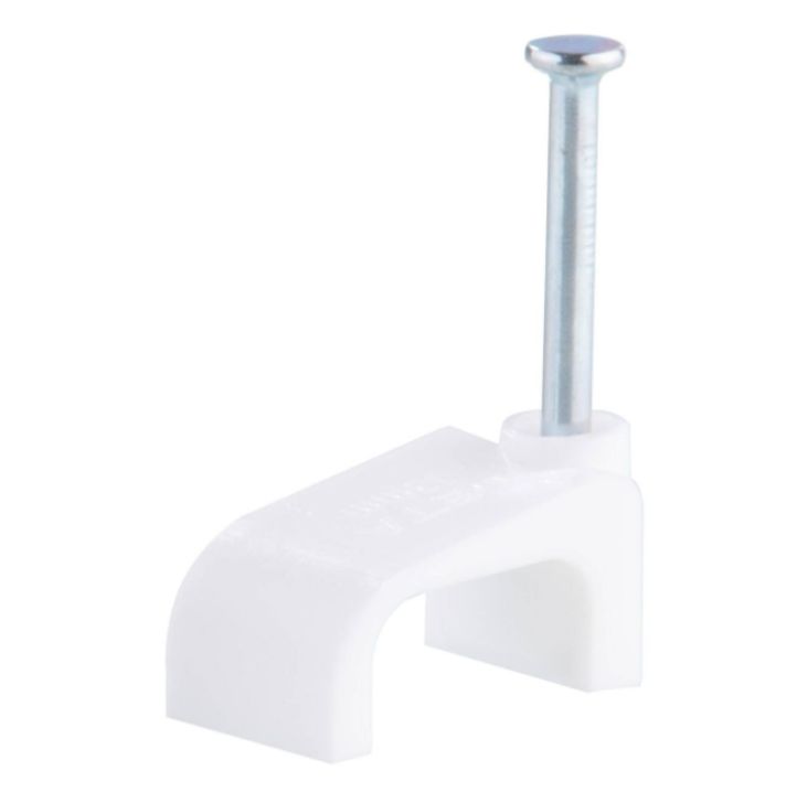CABLE CLIP FLAT 14MM PACK OF 100 SUITS TO 2.5mm TPS CABLE