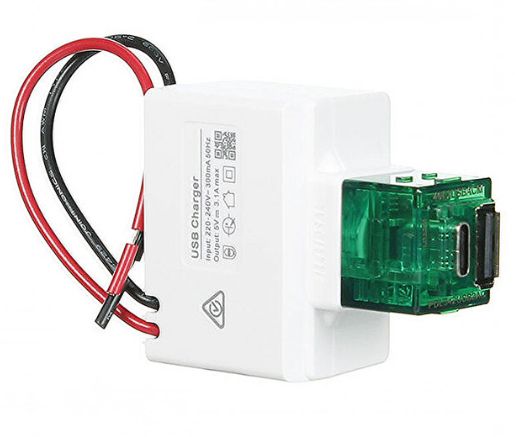 CLIPSAL ICONIC MECH DUAL USB CHARGER TYPE A+C 40E2USBACM-VW