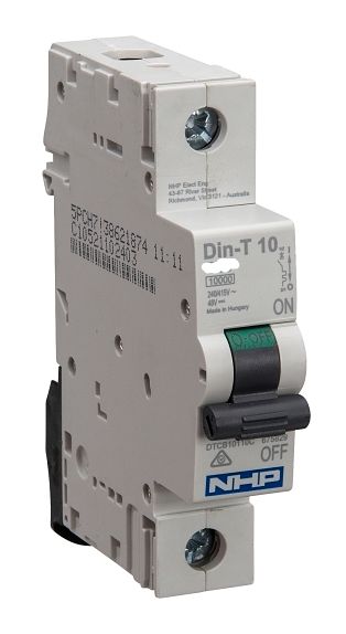 NHP DIN-T 1 POLE CIRCUIT BREAKER 25A C-CURVE 10kA DTCB10125C