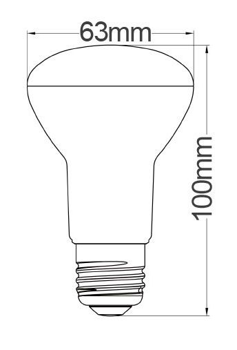9W E27 R63 LED Globe 6500k Daylight Cool white for bathroom unit