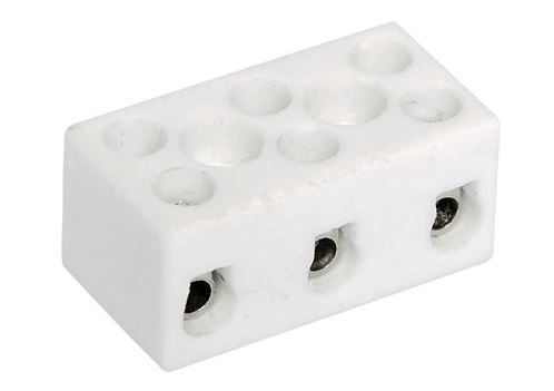 Ceramic Terminal Block 3 way to suit max 6mm cable CHTB6