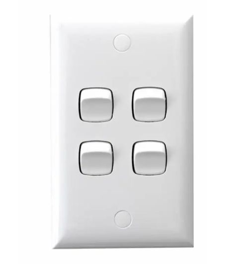 HPM 770/4WE White Vertical 4 Gang Switch Plate