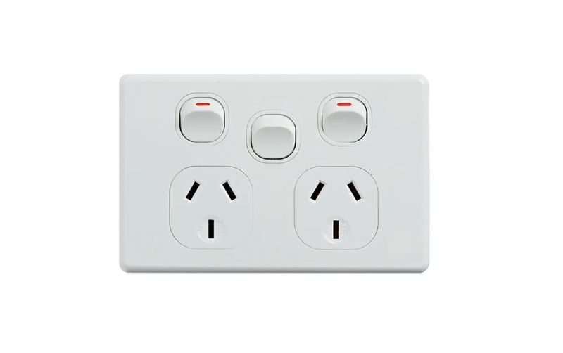 Double GPO with Extra switch 10A Zack range 3AAA White