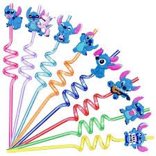 STITCH CURLY STRAWS WITH CHARACTER