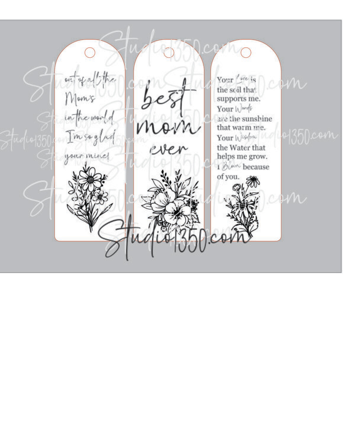 DIGITAL FILE Book Mark Mom Appreciation SVG EPS DXF