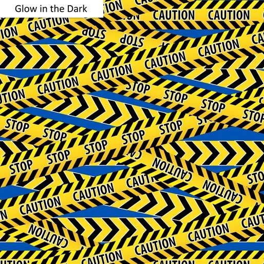 Benartex Construction Crew Caution Tape Blue