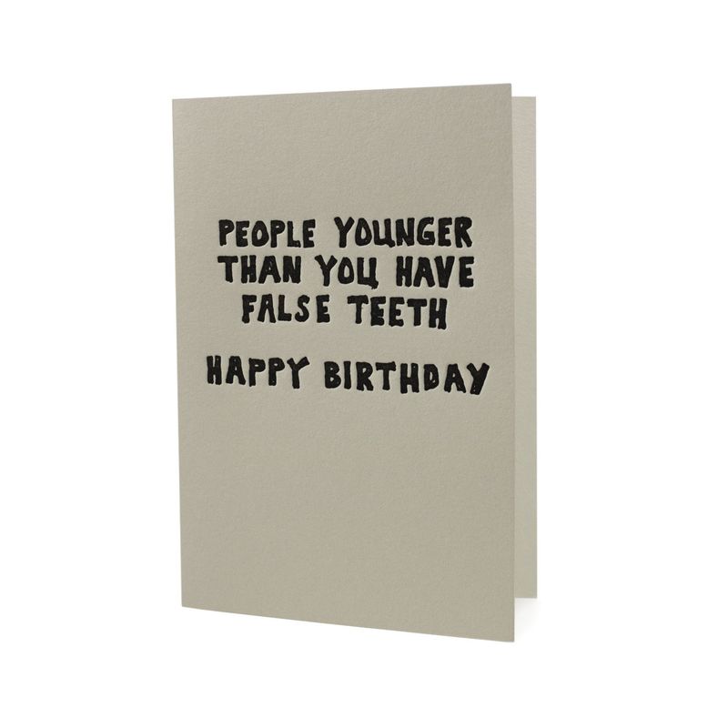 False Teeth Birthday Letterpress Card False Teeth Birthday Letterpress Card