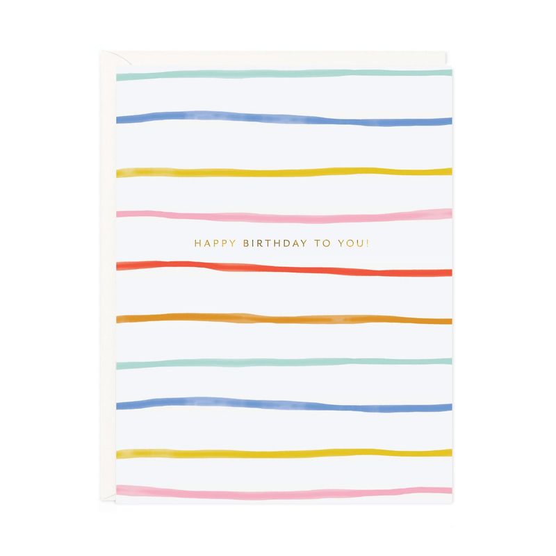Birthday Stripes Letterpress Card