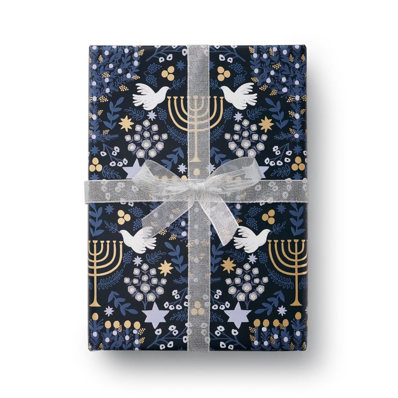 Laurel Menorah Continuous Wrap Roll