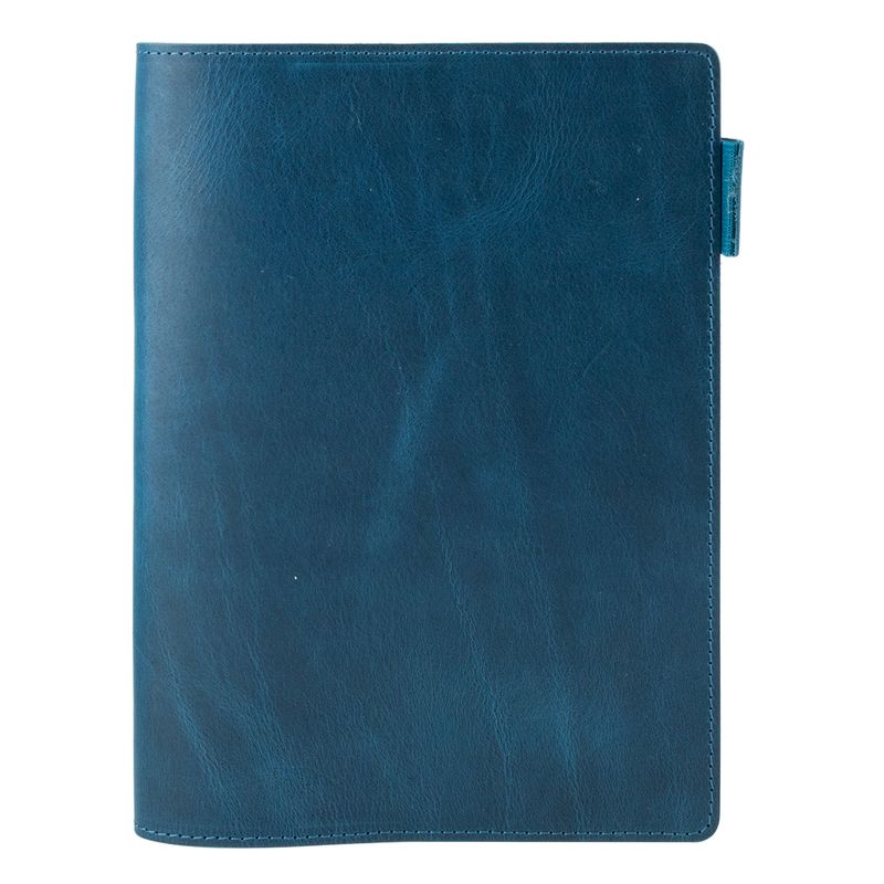 Leather A5 Notebook Cover Ocean Blue