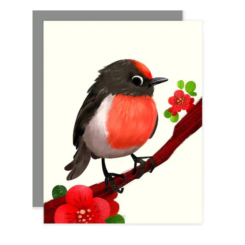 Red-capped Robin Card
