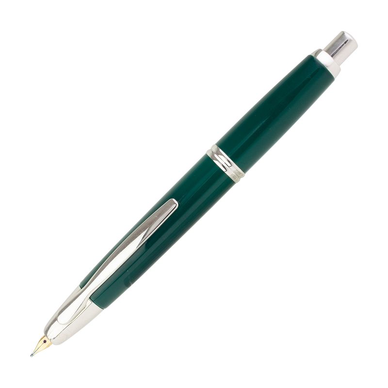 Pilot Capless Green with Rhodium Trim 14kt Medium
