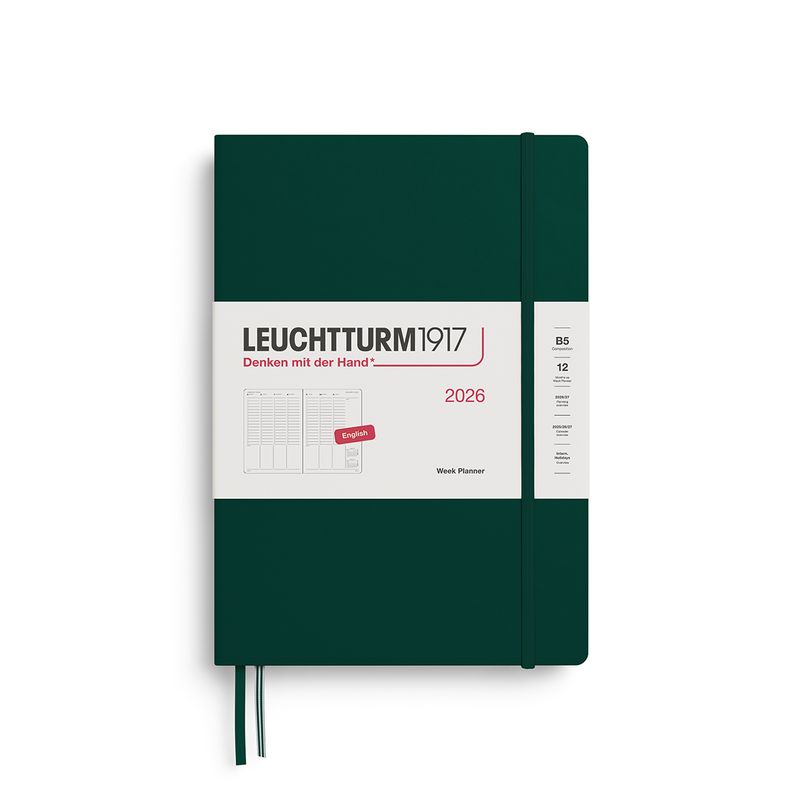 Leuchtturm1917 2026 B5 Weekly Planner Forest Green