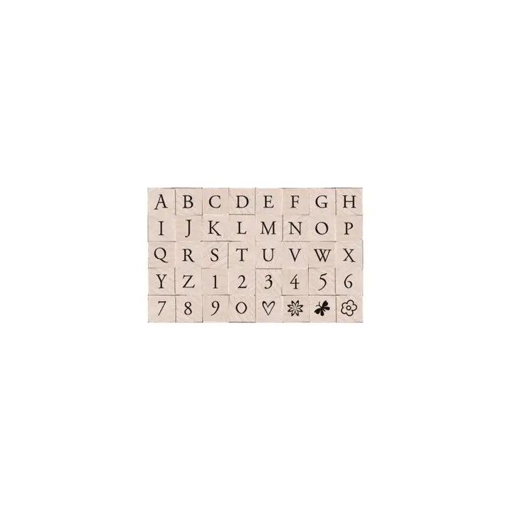 Printer's Type Uppercase Alphabet Woodblock Stamp Set