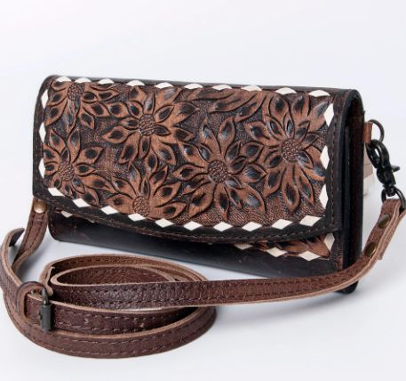 ADBG889O AMERICAN DARLING WALLET HAND TOOLED GENUINE LEATHER
