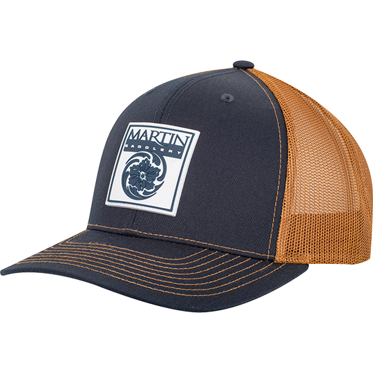 CAPMS29 MARTIN SADDLERY NAVY/WHITE RUBBER PATCH CAP