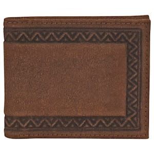 23093842W1 JUSTIN MENS SLIM BIFOLD WALLET ROUGHOUT LEATHER