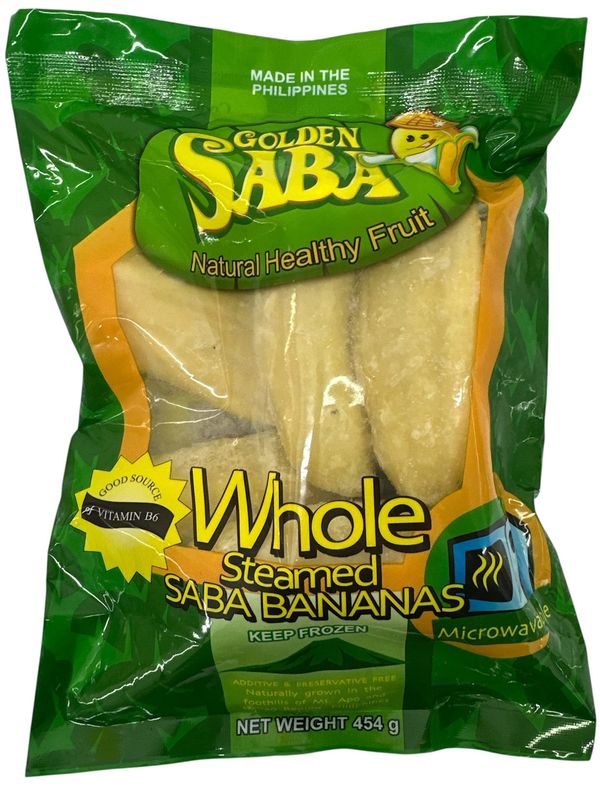 Golden Saba Whole Steamed Saba Bananas 454g