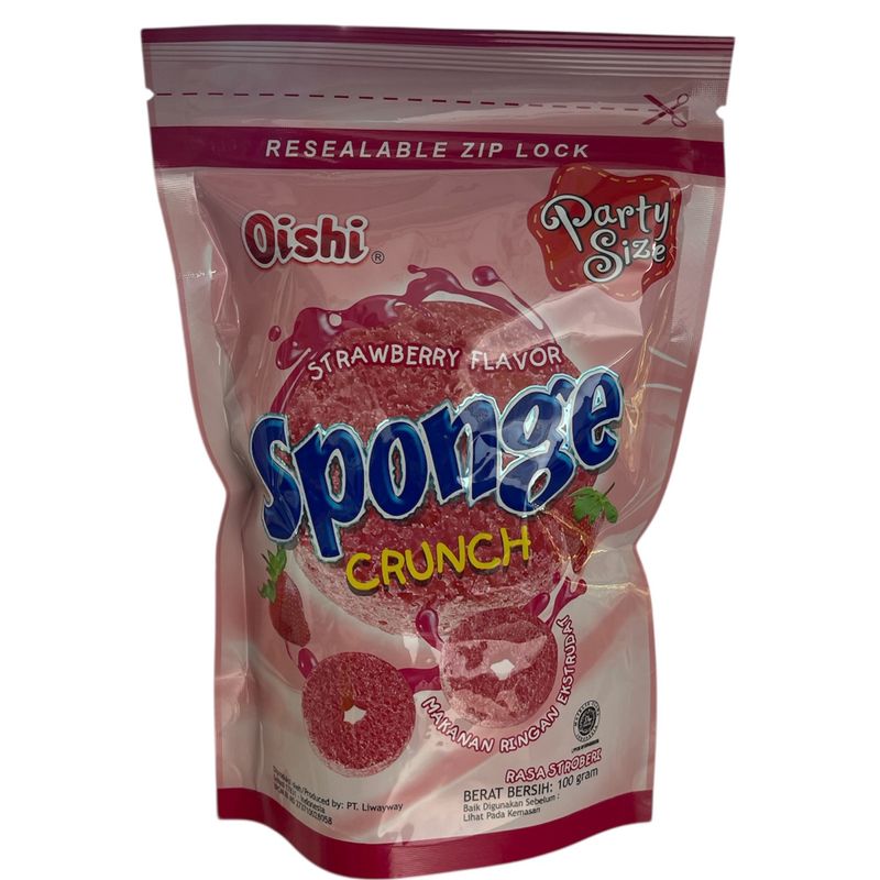Oishi Sponge Crunch Strawberry 100g