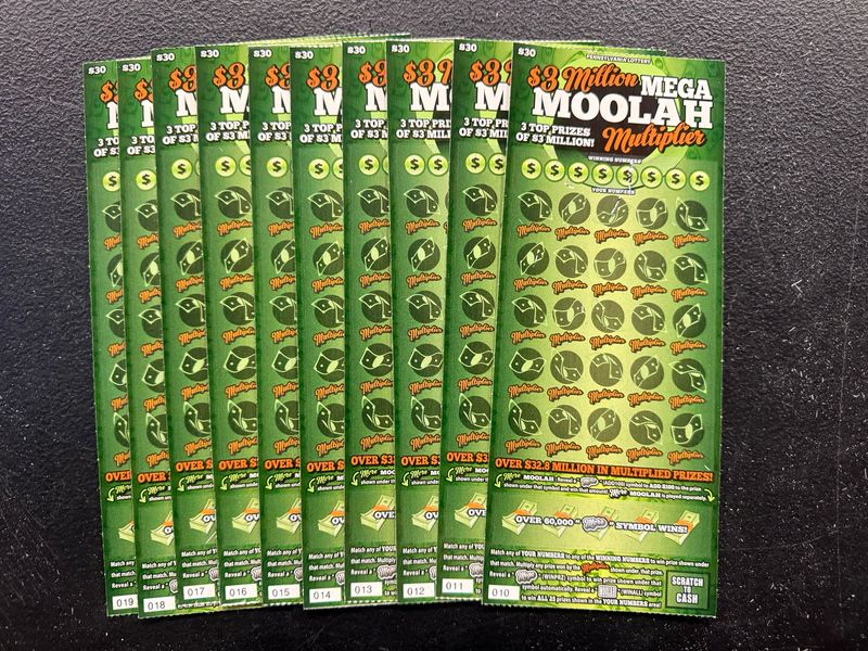 11.14.25 $300 in $3 Million Mega Moolah Multiplier Scratch Offs ...