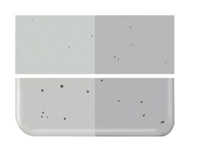 Bullseye Glass Light Silver Gray, Double-Rolled