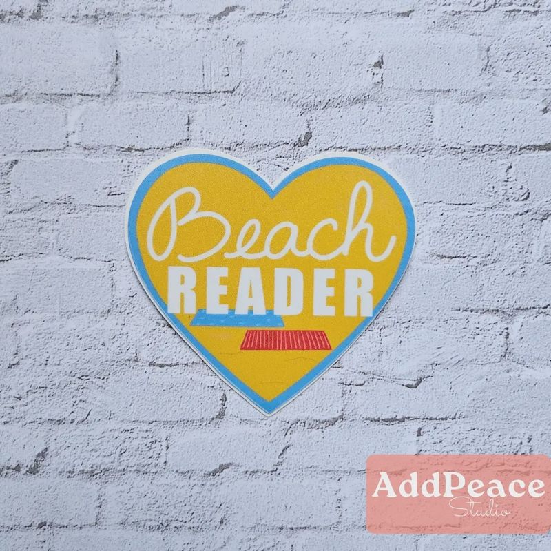 Beach Reader Vinyl Sticker for Emily Henry Romance Readers