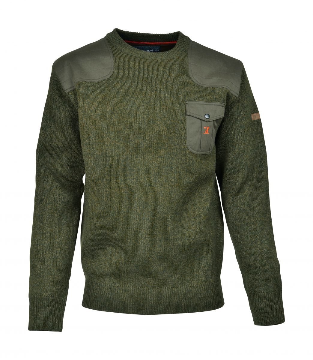 New Hunting Percussion Round Neck Sweatshirt Jumpers Olive