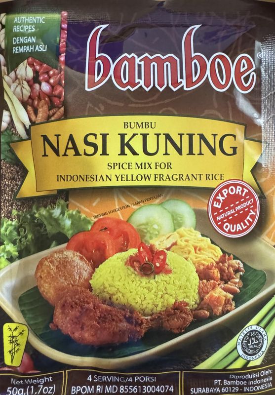 Nasi Kuning (Indonesia Yellow Fragrant Rice) - 1.7oz (Pack o