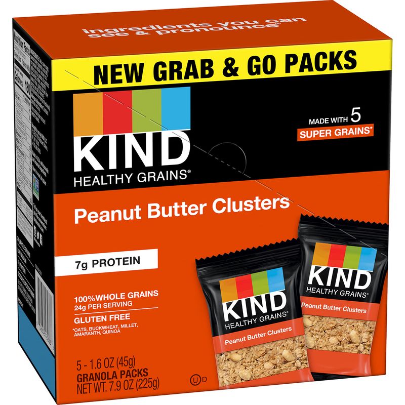 KIND Grab and Go Granola, Peanut Butter, Healthy Snacks, Glu