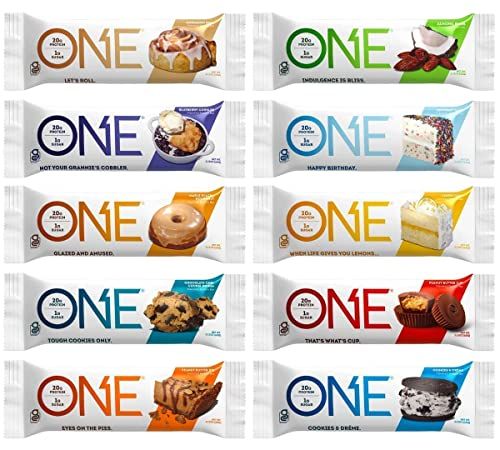 Healthiest Bars One Protein Bars, Variety Pack Sampler, Glut