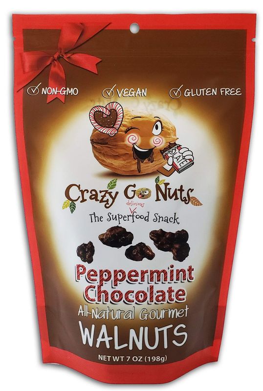 Crazy Go Nuts Walnuts - Peppermint Chocolate, 7 oz (1-Pack) - Healthy ...