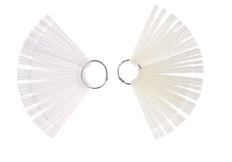 100 Tips White and Transparent Plastic Polish Board Nail Art Display ...
