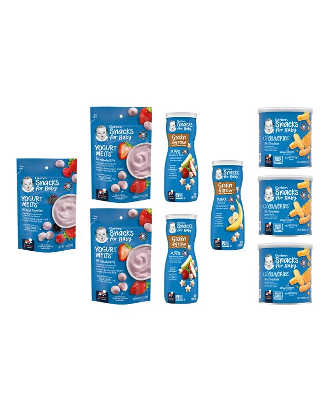 Gerber Snacks for Baby Variety Pack, Yogurt Melts, Puffs and Lil ...