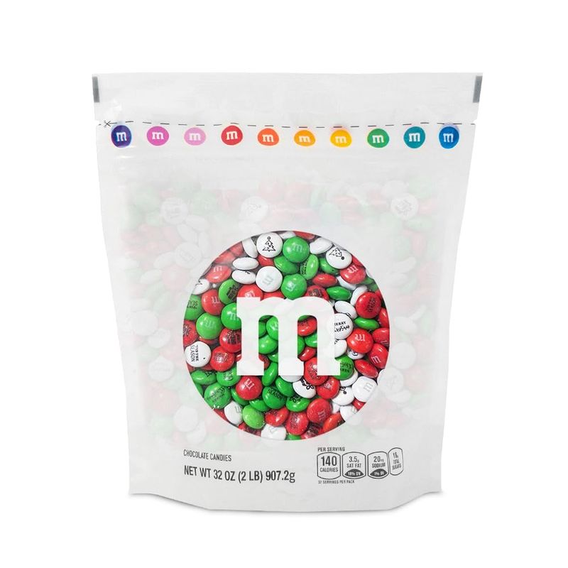 M&MS Christmas Milk Chocolate Candy - 2 Pounds of Holiday Color ...