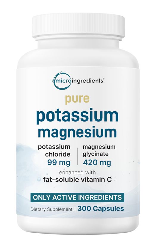 Pure Potassium Magnesium Supplement 300 Capsules with High Absorption ...